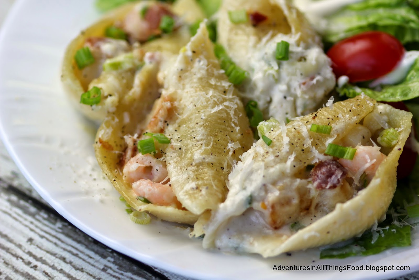 Adventures in all things food: Creamy Seafood Stuffed Shells #SeafoodHop