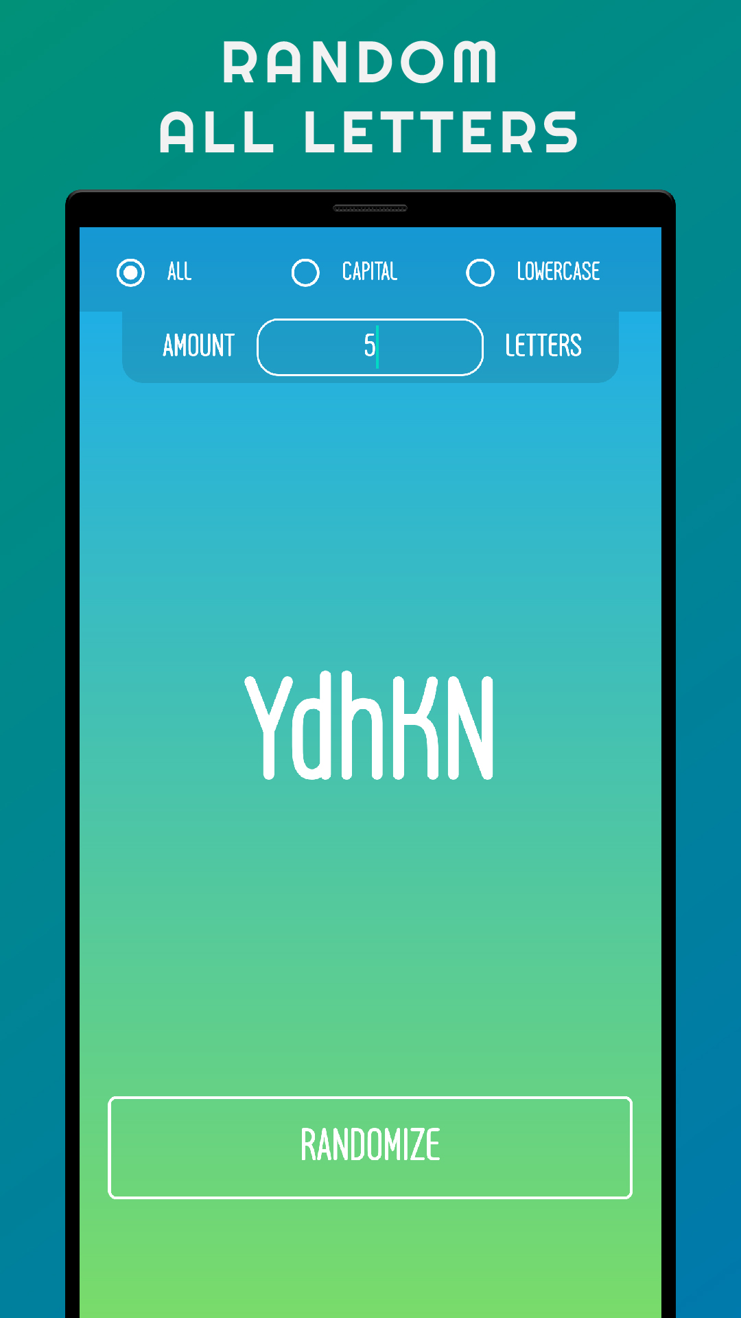 [ANDROID APP] RANDOM LETTERS GENERATOR WITH COPY OPTION