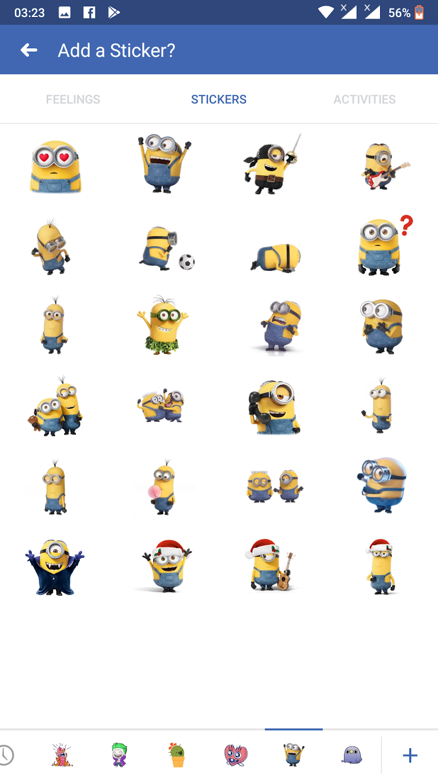 How to add sticker on facebook post?