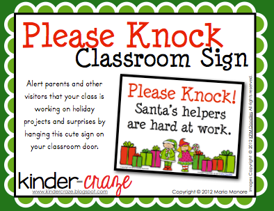 Classroom Freebies Too: Santa's Helper Sign
