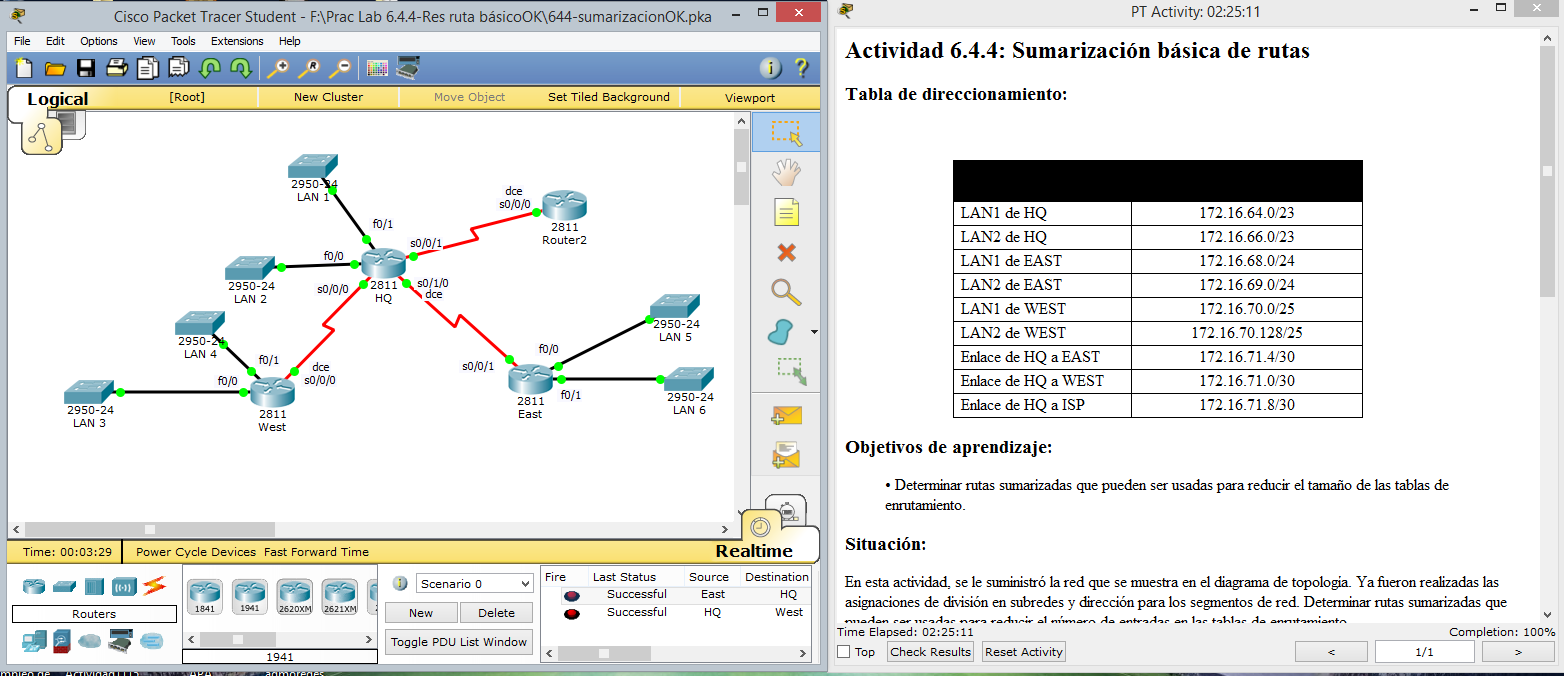 CONMUTACIÓN Y ENRUTAMIENTO DE REDES DE DATOS: PRACTICA 6.4.4 RESUMEN DE RUTA BASICO