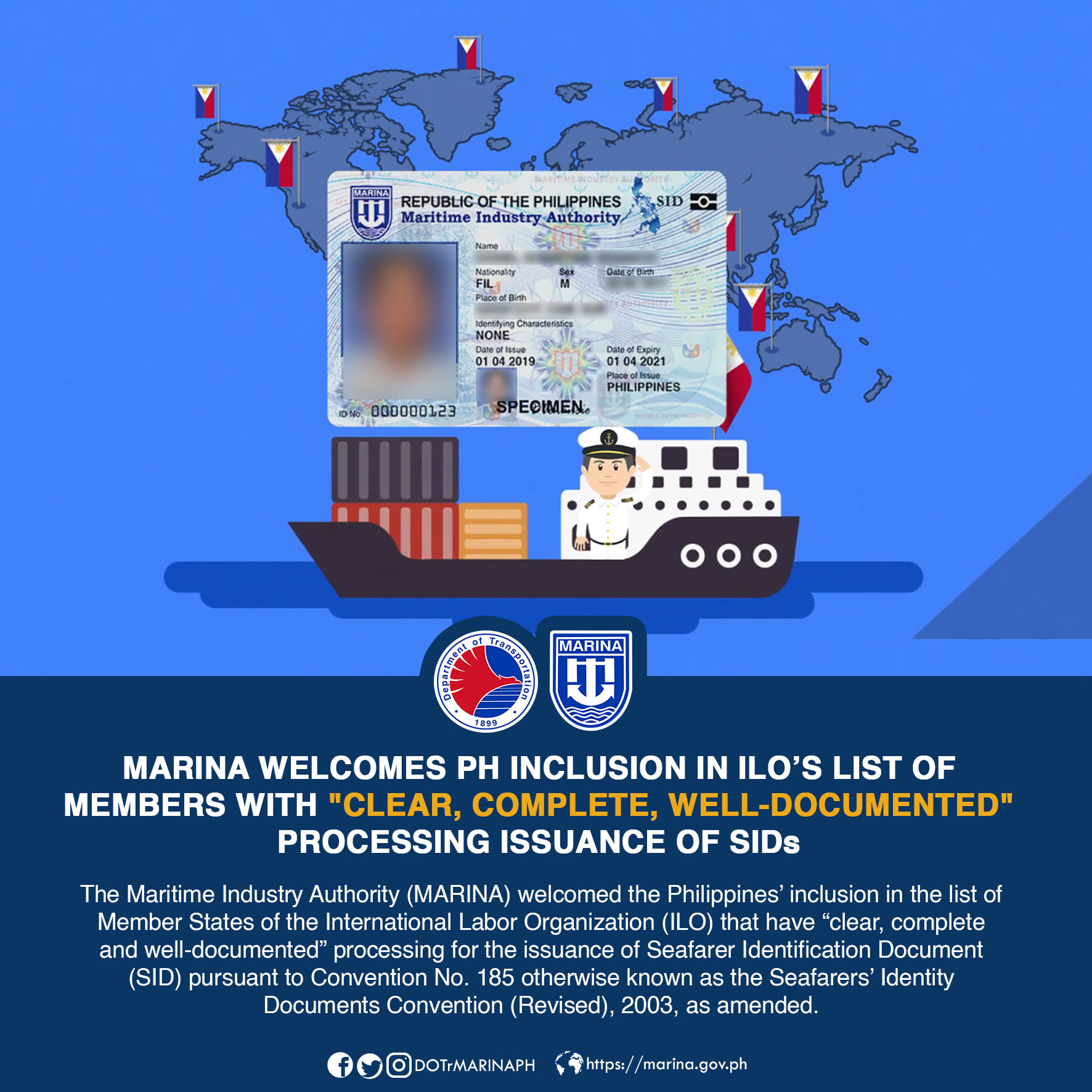 MARINA Welcomes Philippine Inclusion in ILO’s List of Members with ...
