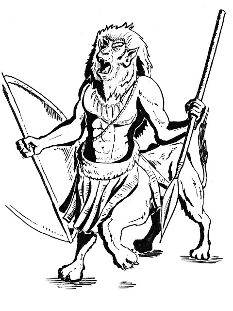 Inktober Monstrosities: W for Wemic