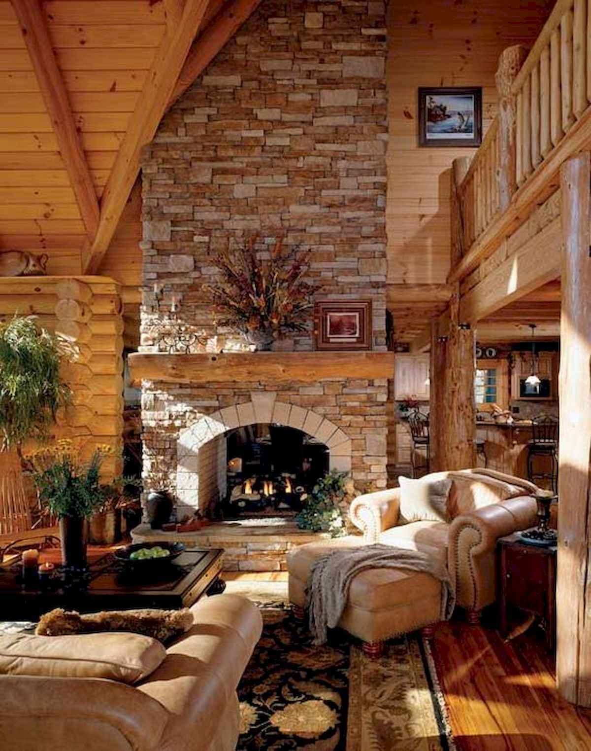 50 Exotic Traditional Fireplace Cabin To Create A Romantic Atmosphere ...