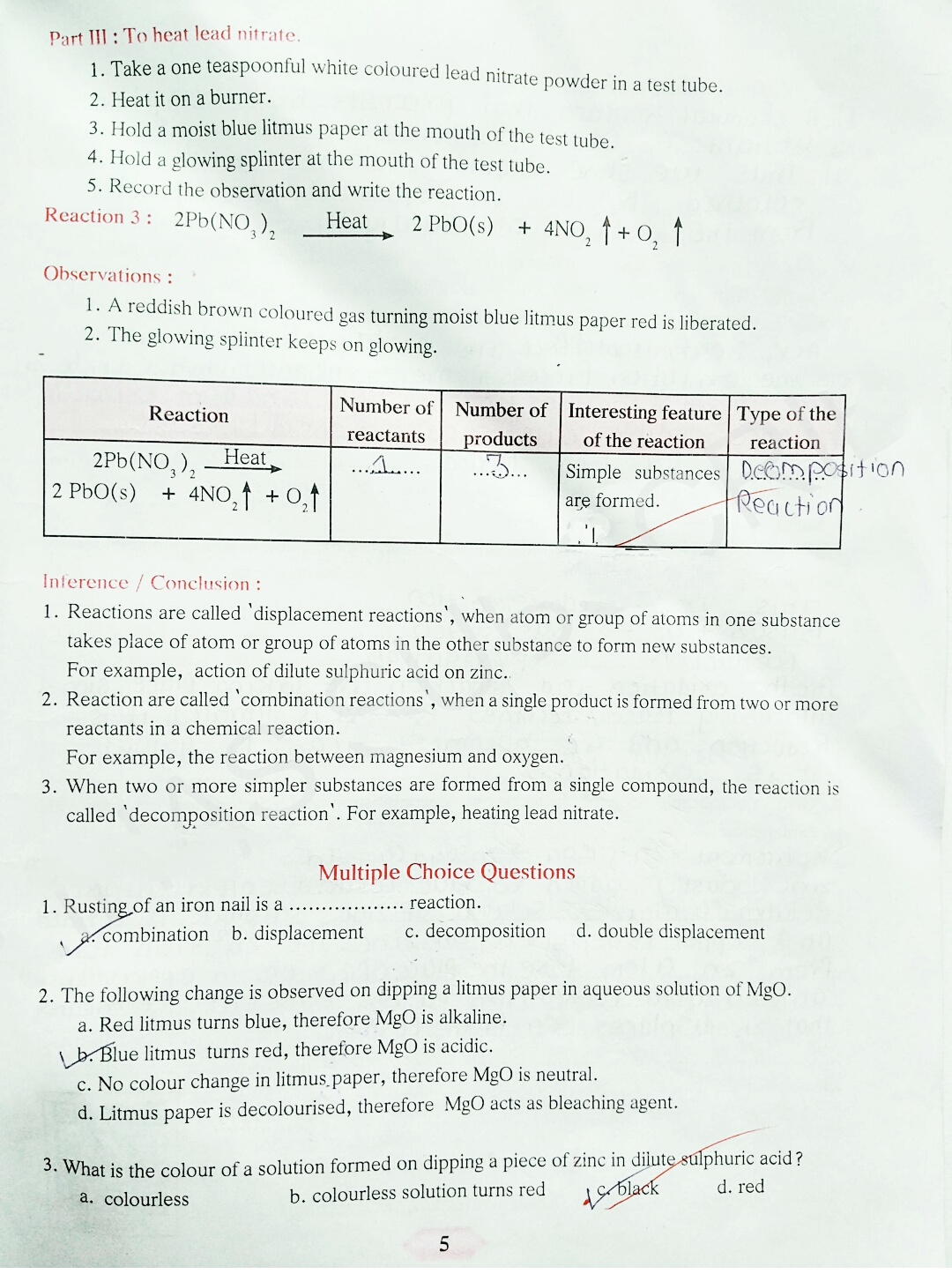 Science Practical Answers 2020