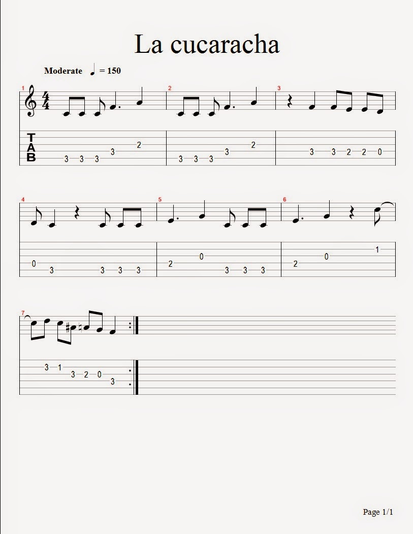 Partituras para Guitarra: Infantíles (6)