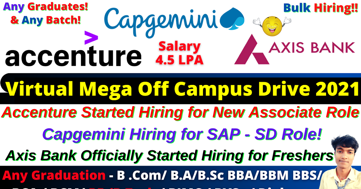 Capgemini Off Campus Drive 2021 | Freshers | SAP - MM | Any Graduate for all Branch | Salary 3. ...