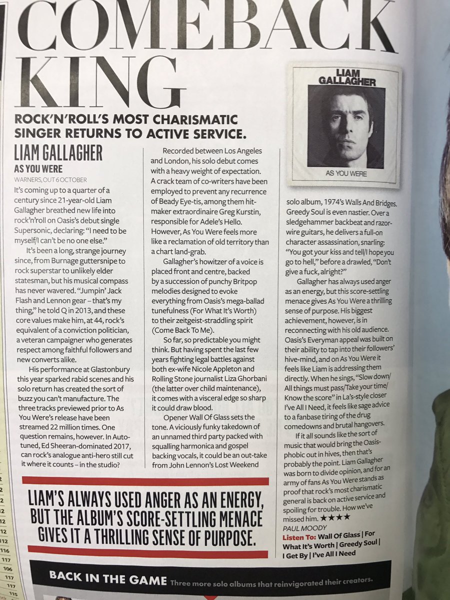 Q And Mojo Magazines Reviews Of Liam Gallagher's 'As You Were' Album ...