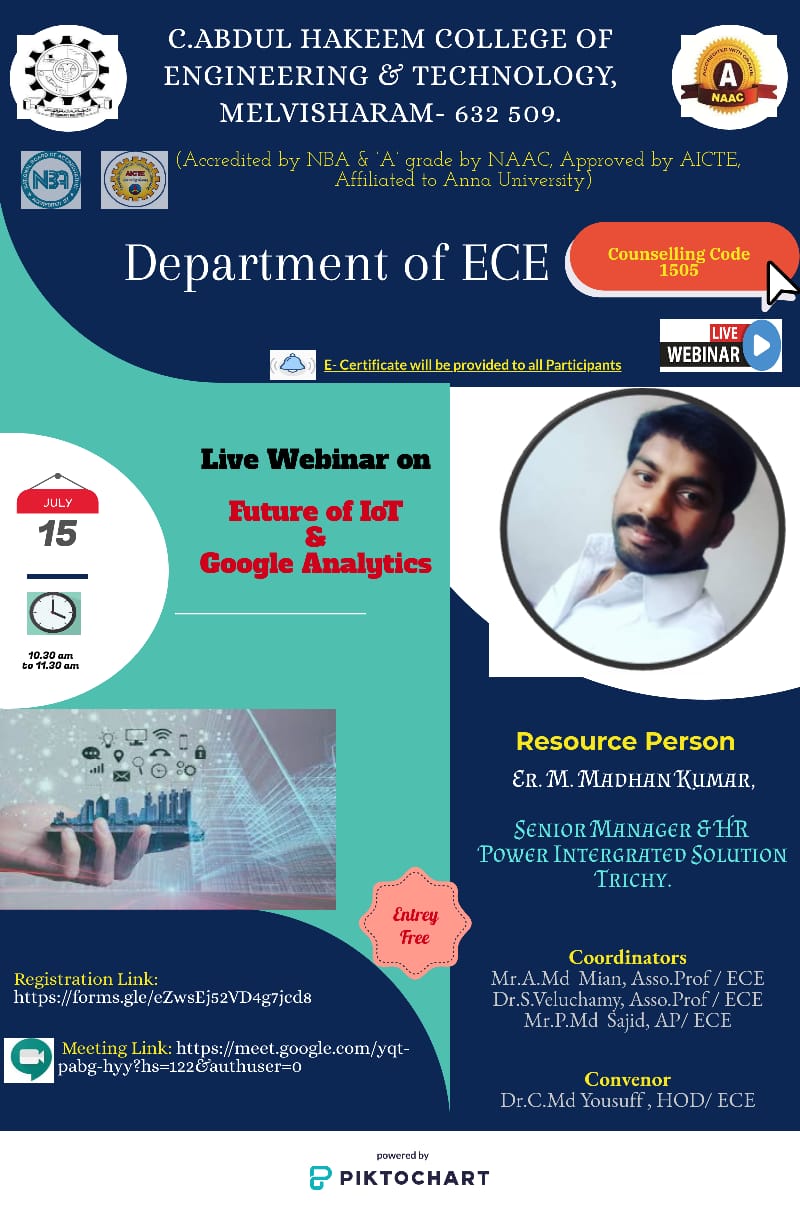 Webinar on FUTURE OF IOT AND GOOGLE ANALYTICS at C.Abdul Hakeem College ...