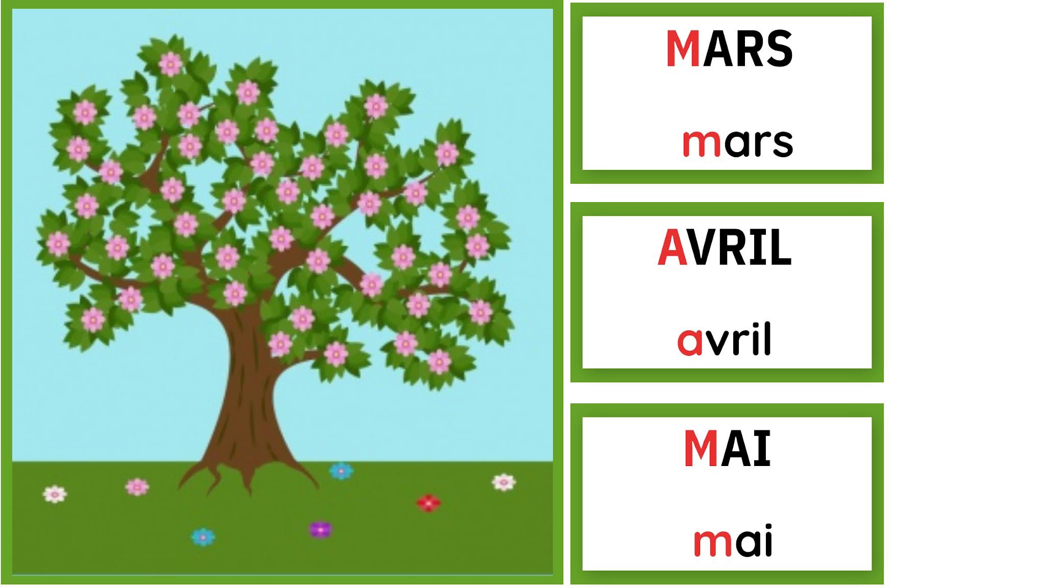 AFFICHAGE RÉFÉRENTIEL - jours - saisons - mois