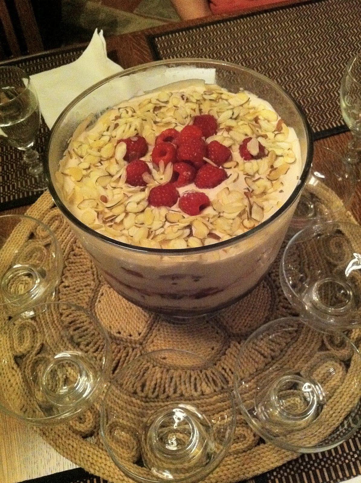 39° North: Raspberry, Almond, & White Chocolate Trifle