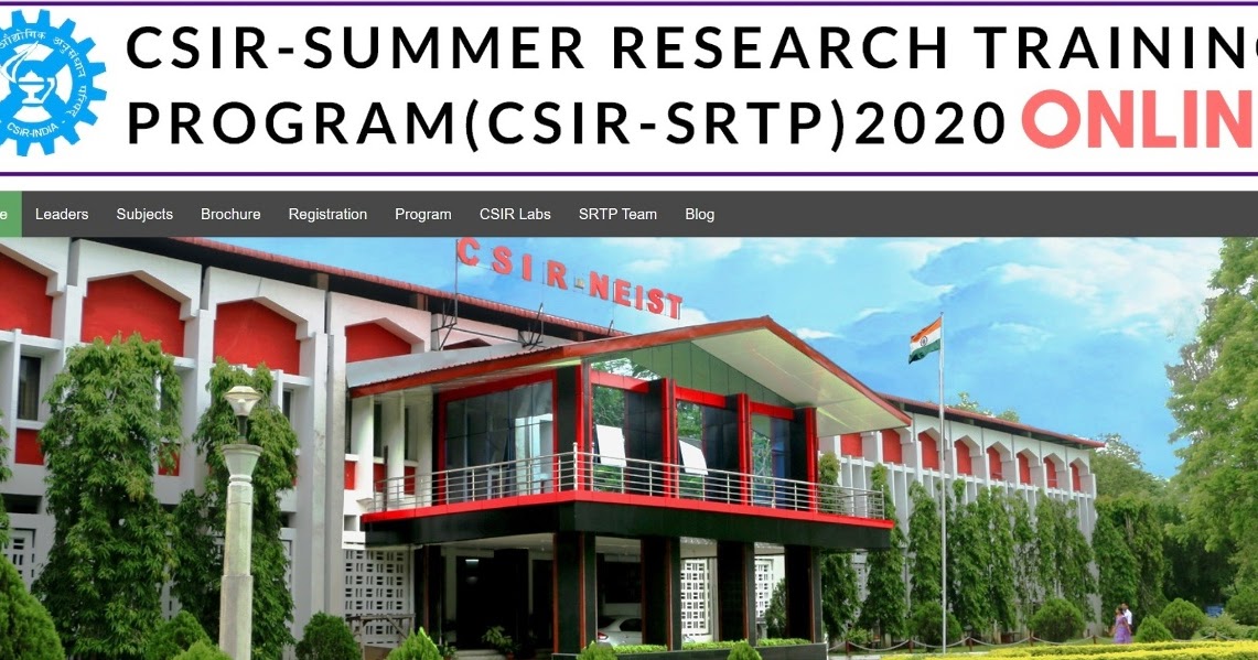 CSIR-SRTP Summer Research Training Program 2020, Apply Online