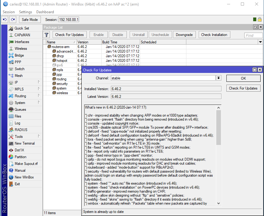 El poder de 01100011 Unix-FreeBSD: Actualizar RouterOS Mikrotik