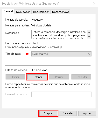 Reparación y Computación: Desactivar actualizaciones de Windows