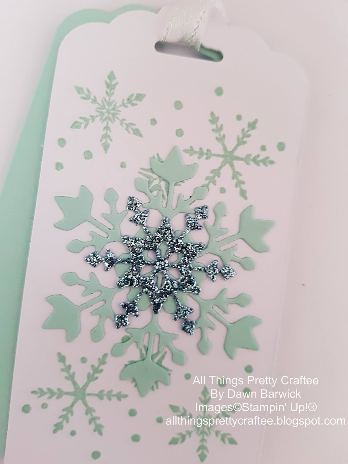 All Things Pretty Craftee: Wintery Gift Tag using Snowflake Wishes