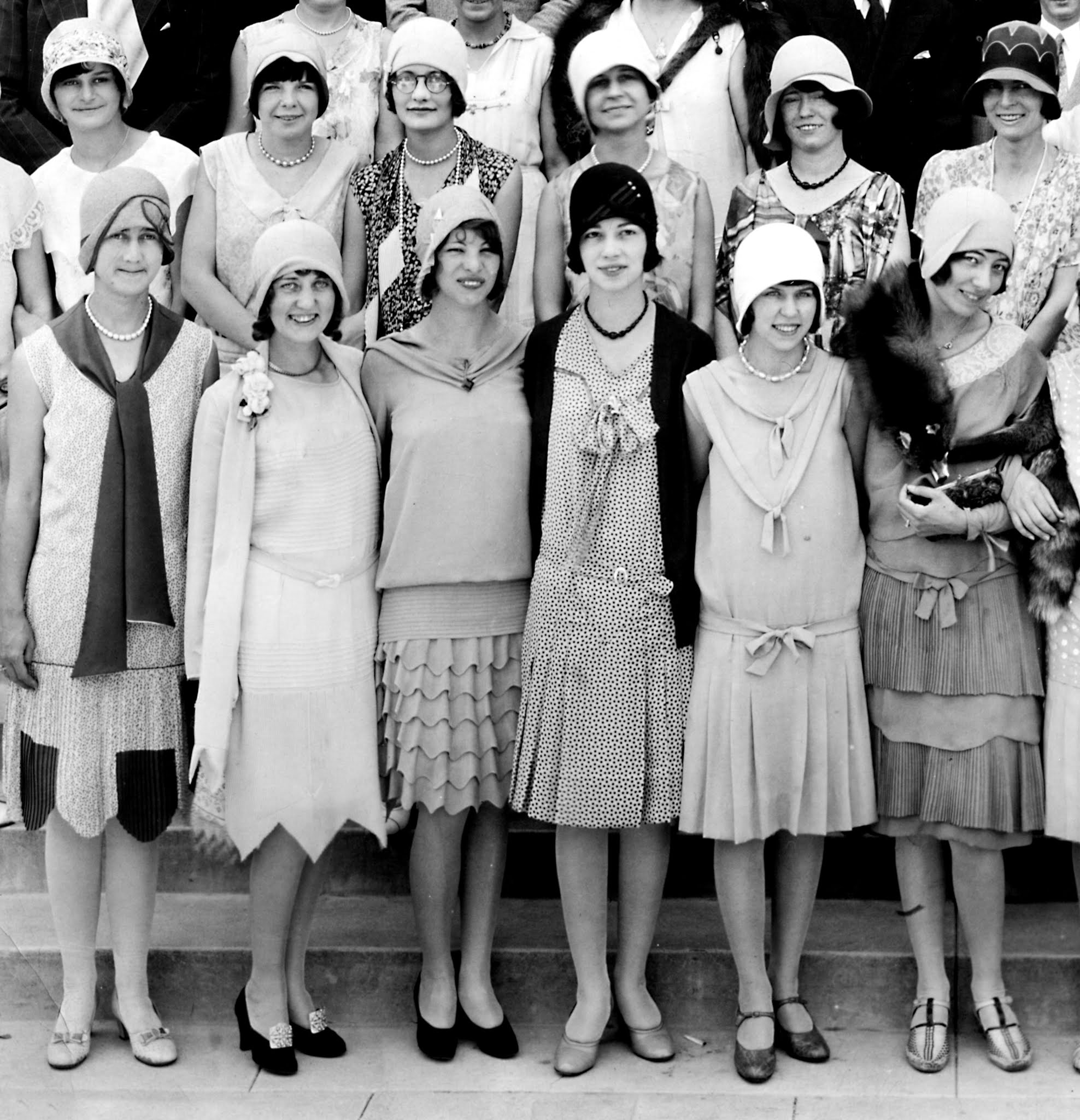A Group of High School Flapper Girls Pose for Formal Portrait, ca. 1925 ...