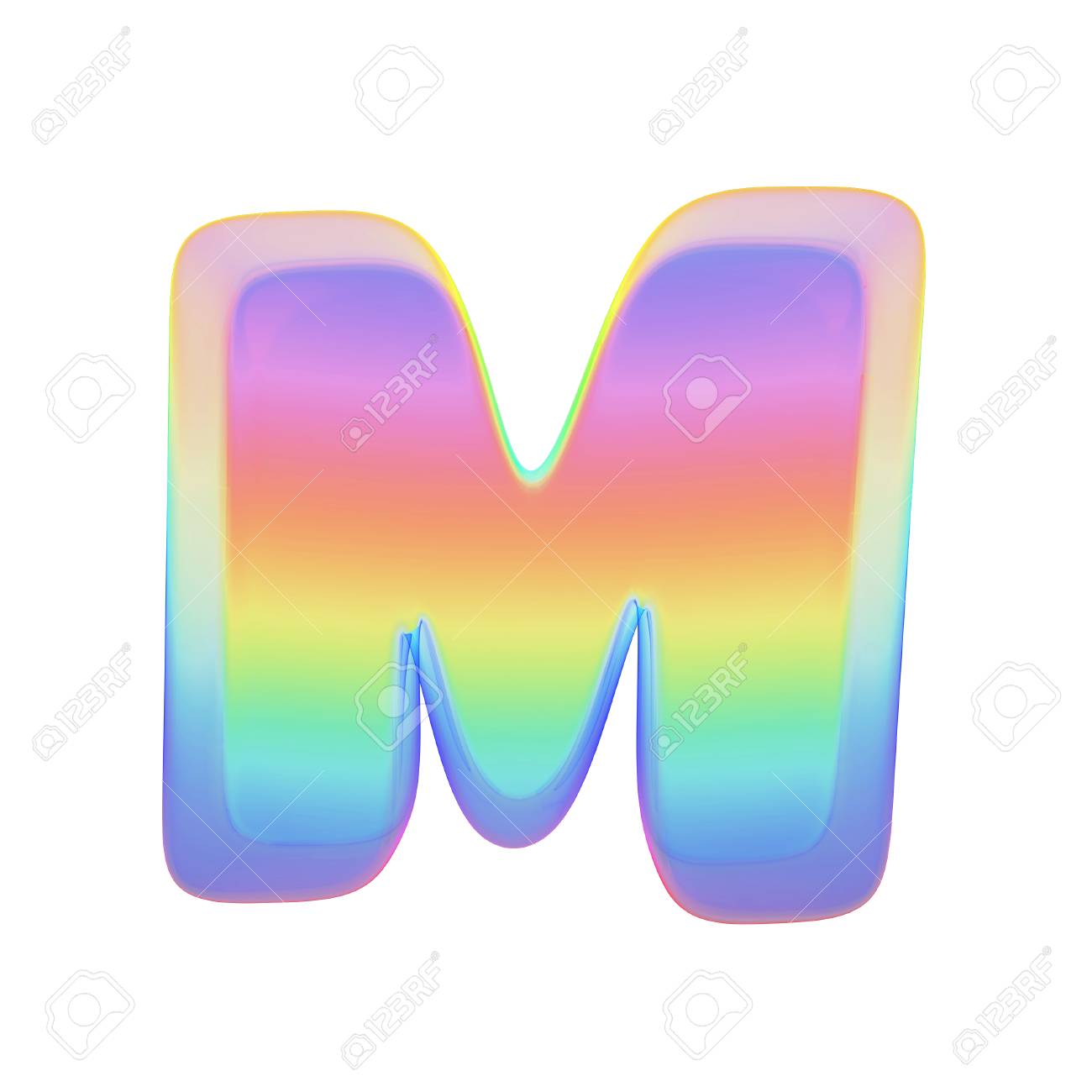 3D Bubble Letter M - Birthday Letter