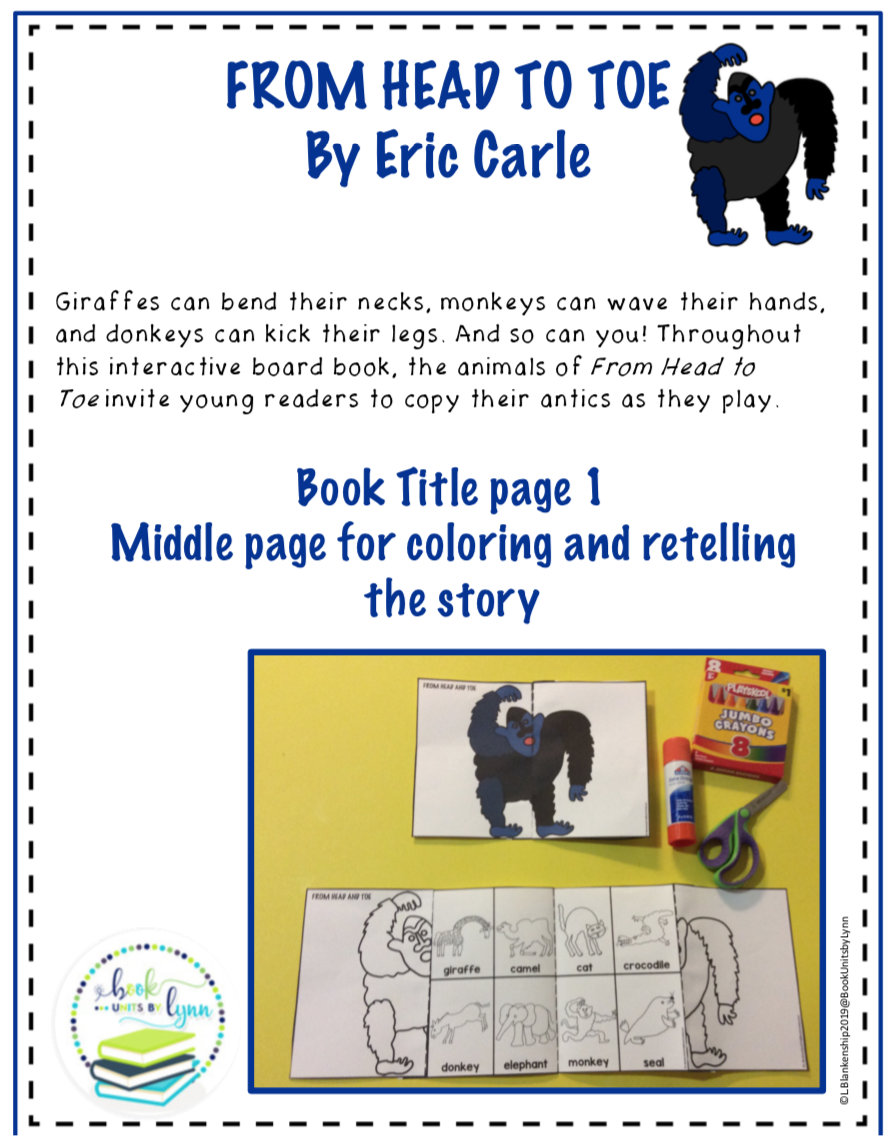 FROM HEAD TO TOE BOOK CRAFT ~ Book Units by Lynn