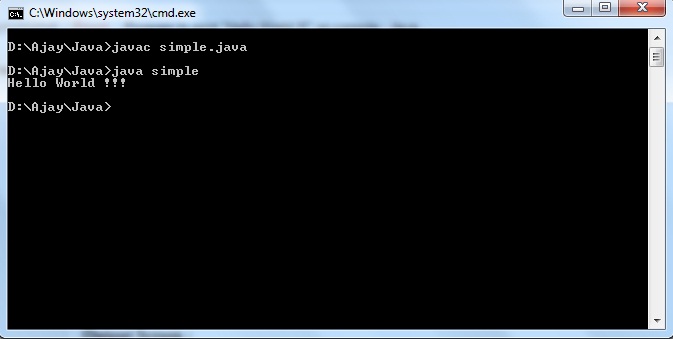 Java Programming Program To Print Hello World On Console