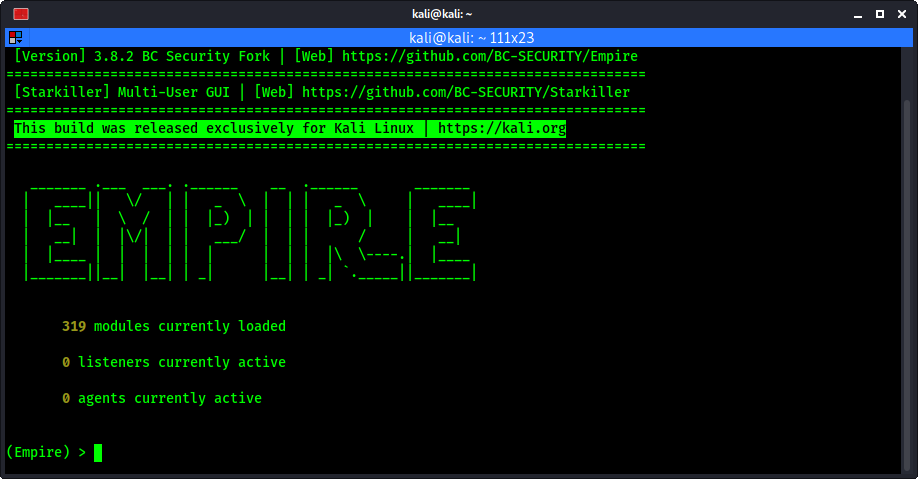 Empire Powershell Post Exploitation Agent