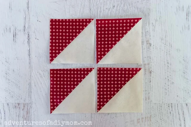Half Square Triangles - 4 at a Time! - Adventures of a DIY Mom