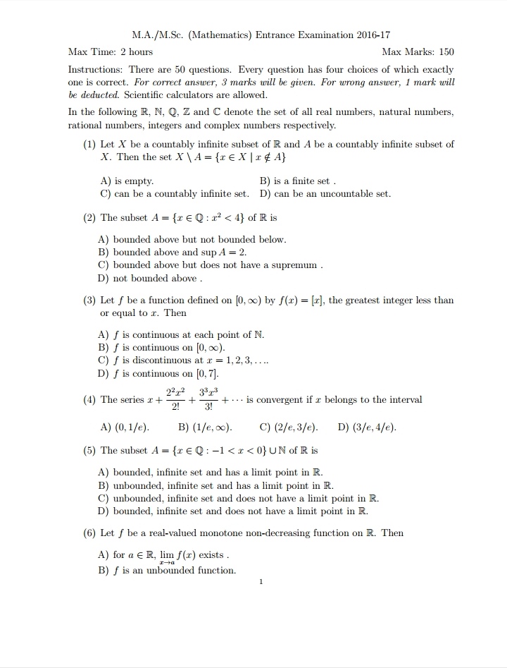 MSC MATH PAST ENTRY TEST PAPERS, GCU LAHORE - GC University Admission ...