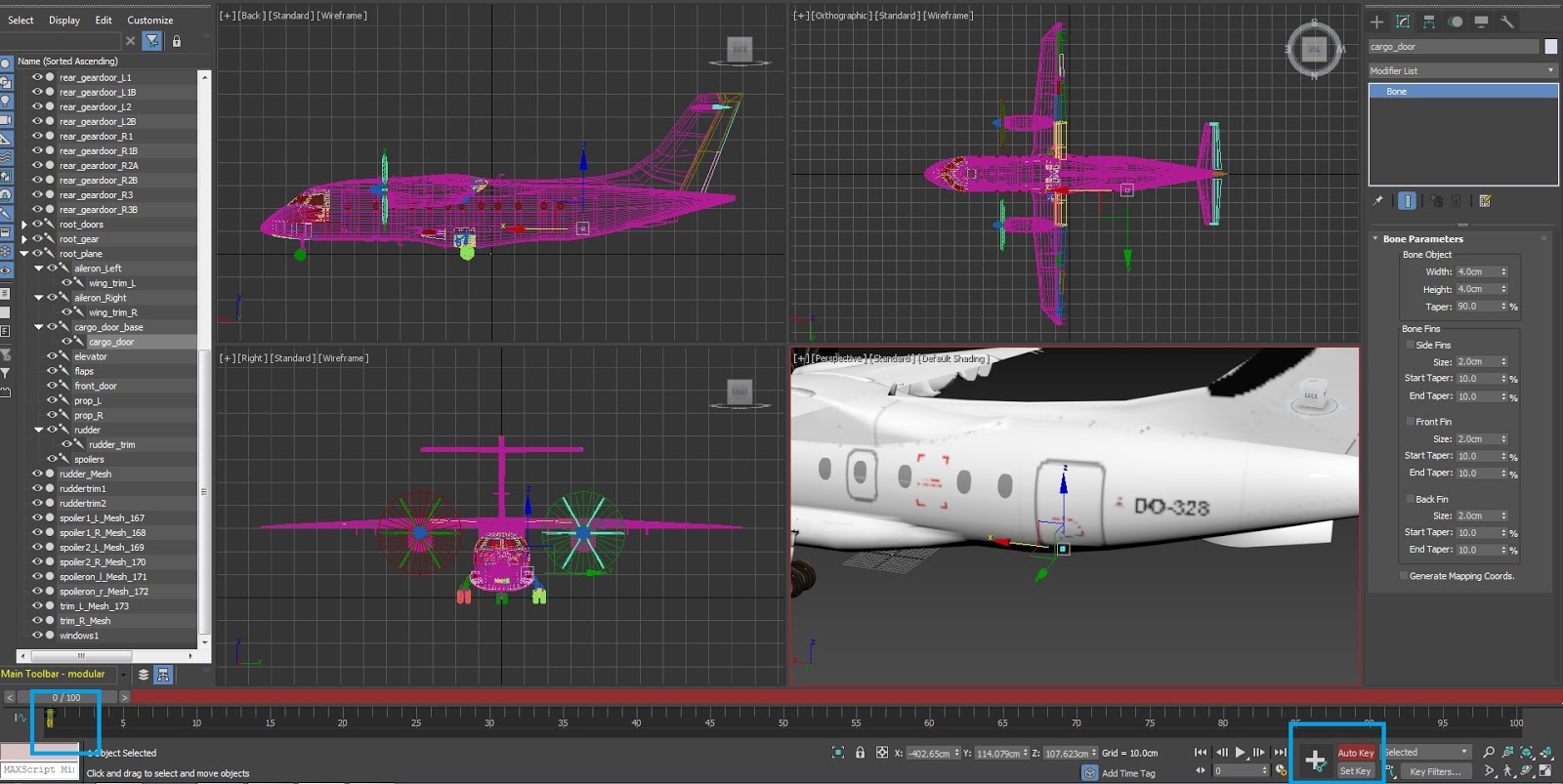 Rigging Aircraft Models for UE4 with 3dsmax - part 2