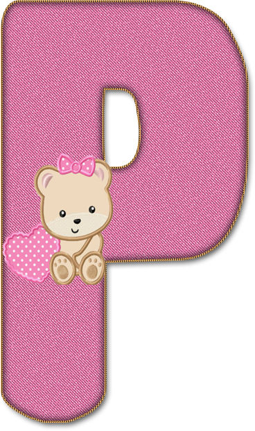 Alfabeto en Rosa con Ositos Bebé con Corazones. - Oh my Alfabetos!