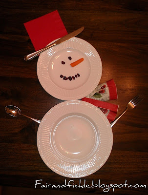 Fair and Fickle: Quick & Cute Snowman Place Setting