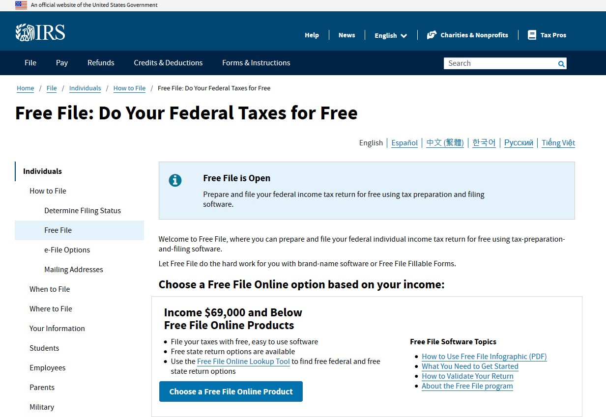 Franklin Matters: Internal Revenue Service - federal income tax filing ...