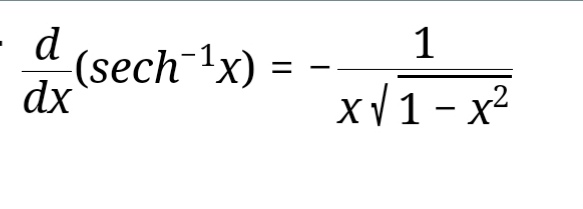 Mathseasy: Derivatives of inverse hyperbolic functions