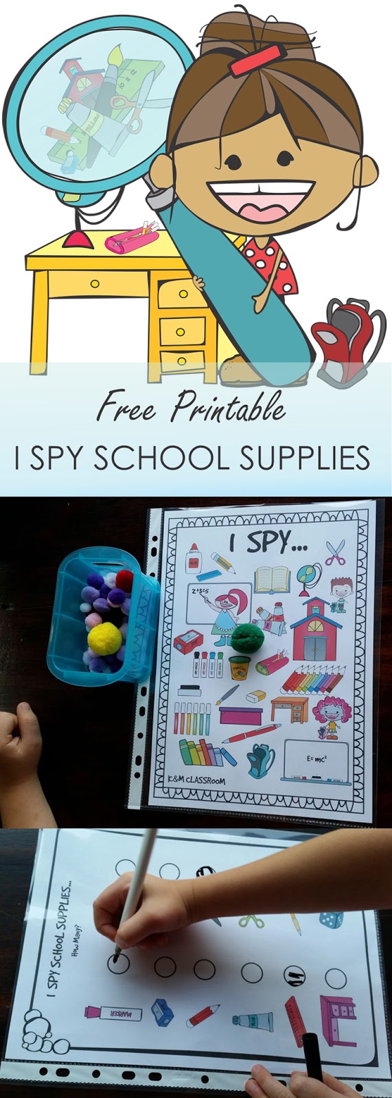 KM Classroom: Free Printable I Spy School Supplies
