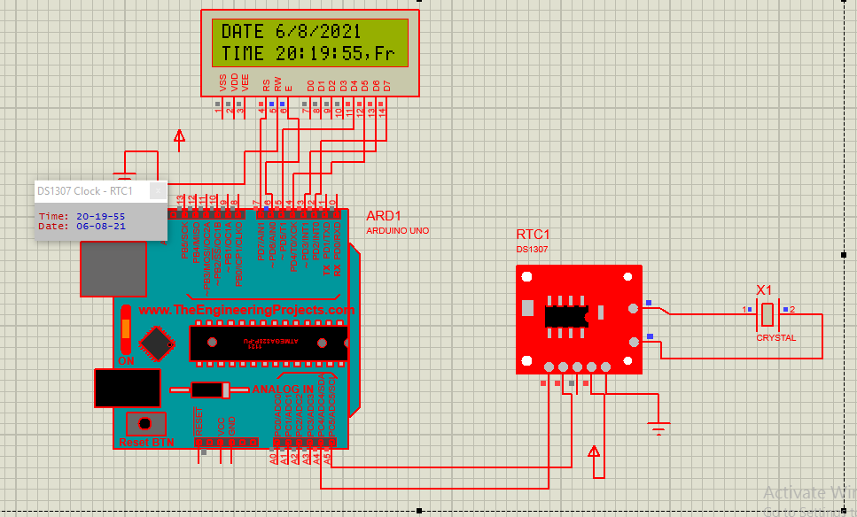 sani edu technical: RTC (DS1307)with arduino using proteus