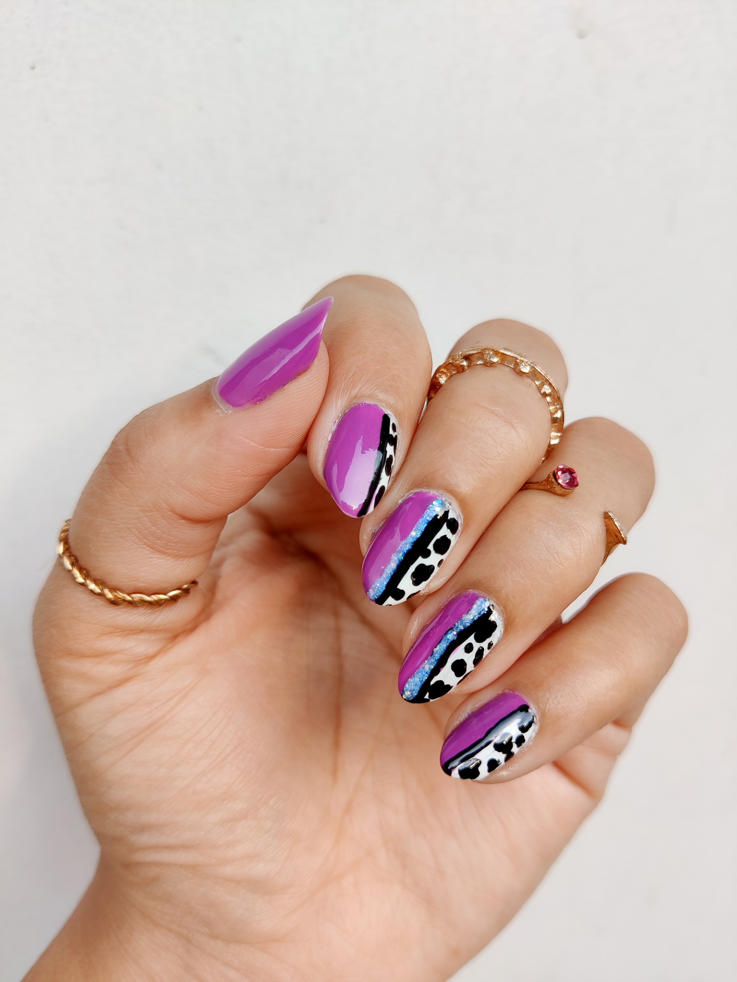 Colorful Cow Print Nail Art Design Tutorial | Easy Summer Nails For ...