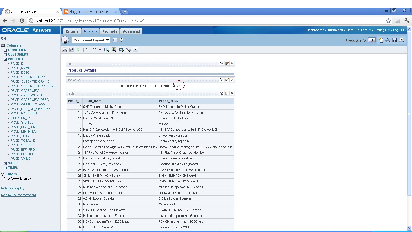 Datawarehouse BI How To Display Total Number Of Records In The OBI EE datawarehouse-bi-how-to-display-total-number-of-records-in-the-obi-ee