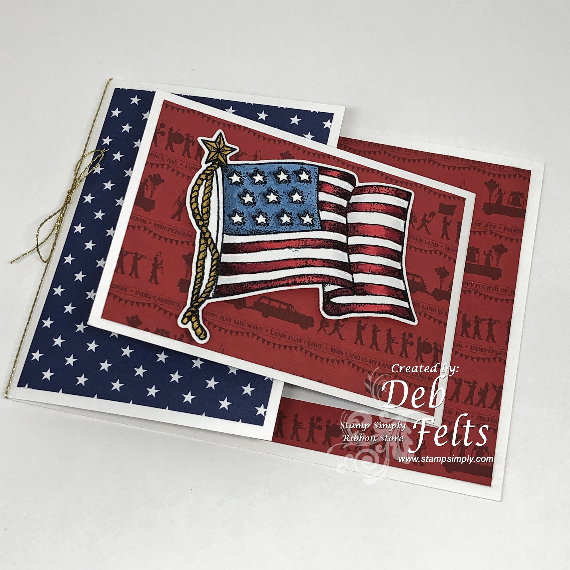 With a Stamp and a Song: Flag JOY Fold Card