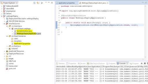 Spring Boot+Hibernate Project with Weblogic server. Create Spring Boot ...