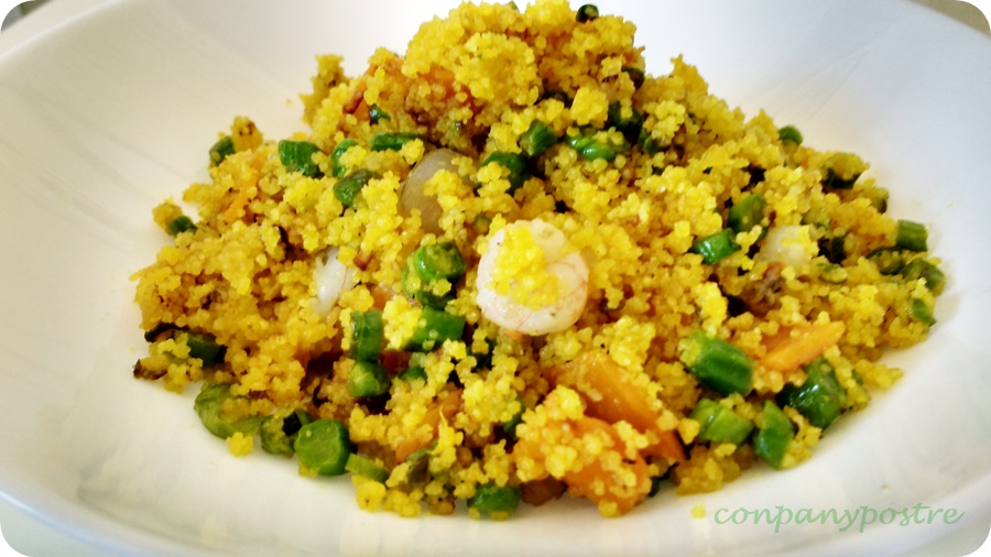 Con pan y postre: Cuscús con vegetales crujientes y gambas al ajillo ...