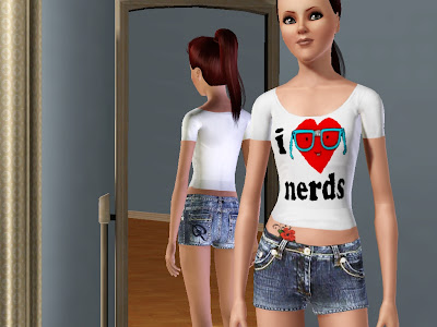 Some Sims 3 Stuff: I Love Nerds Top - Neon Junkie CC