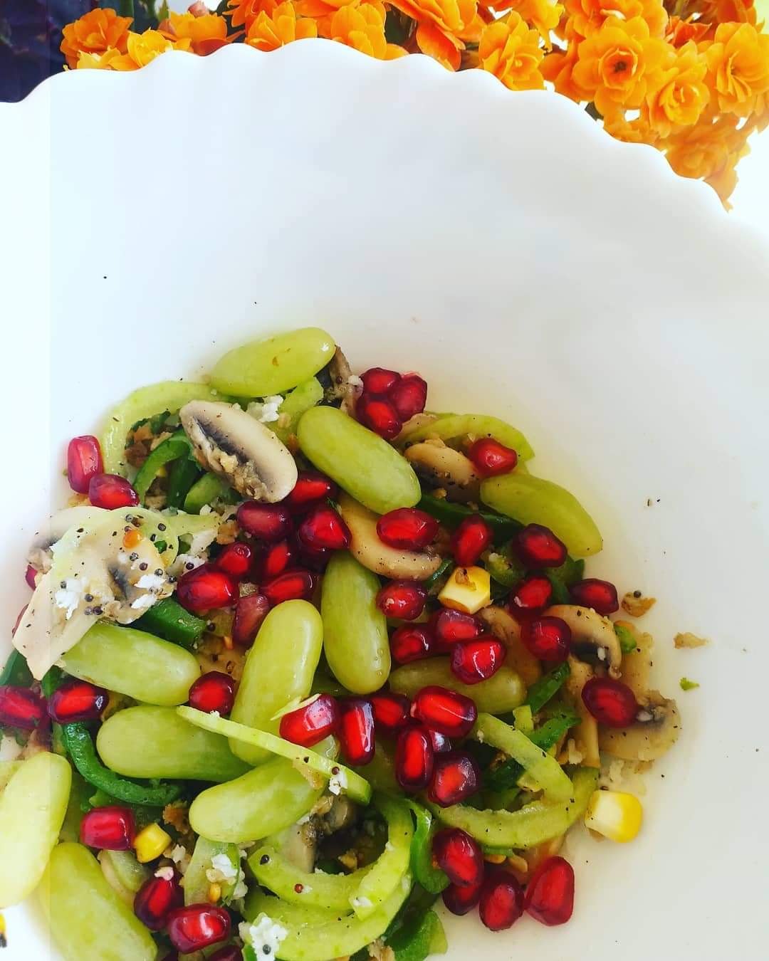 Snake Gourd Mushroom Salad