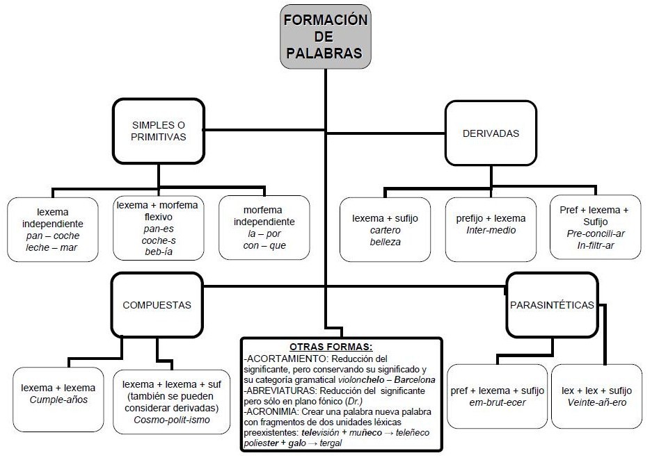 FORMACIÓN DE LAS PALABRAS