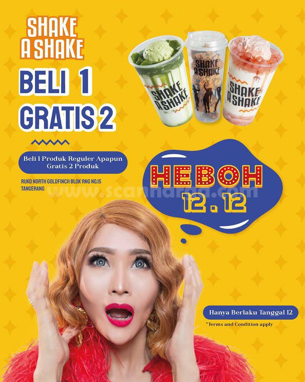 Promo Shake A Shake Heboh 12.12: Dskon Harbolnas Beli 1 Gratis 2 ...