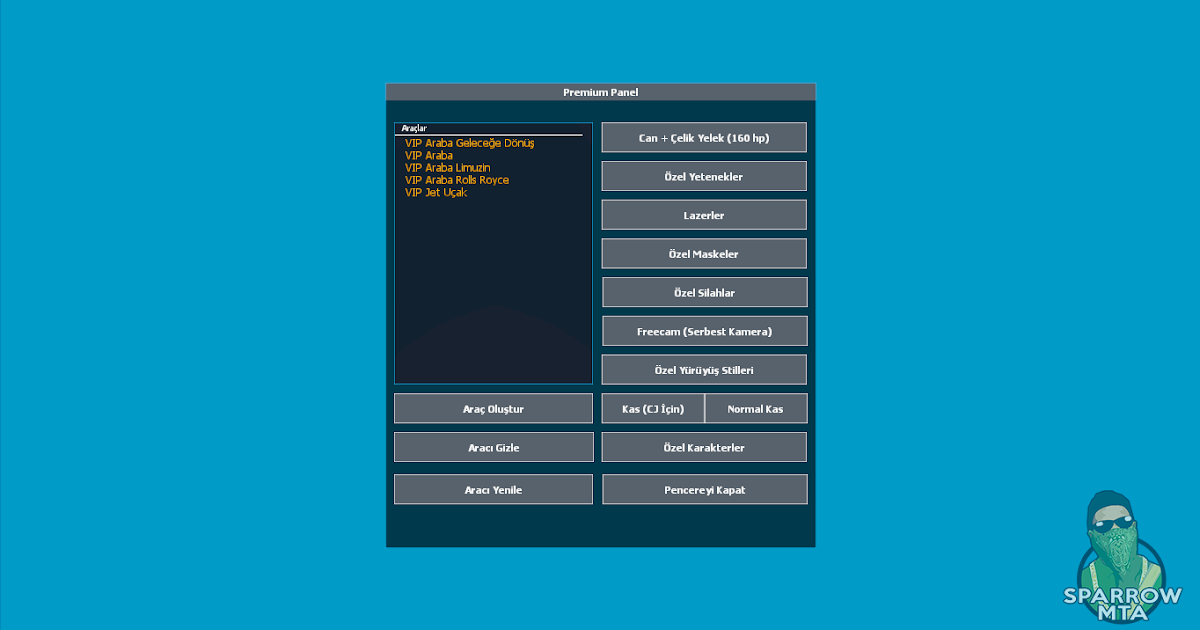 MTA SA Yeni VIP Panel Scripti