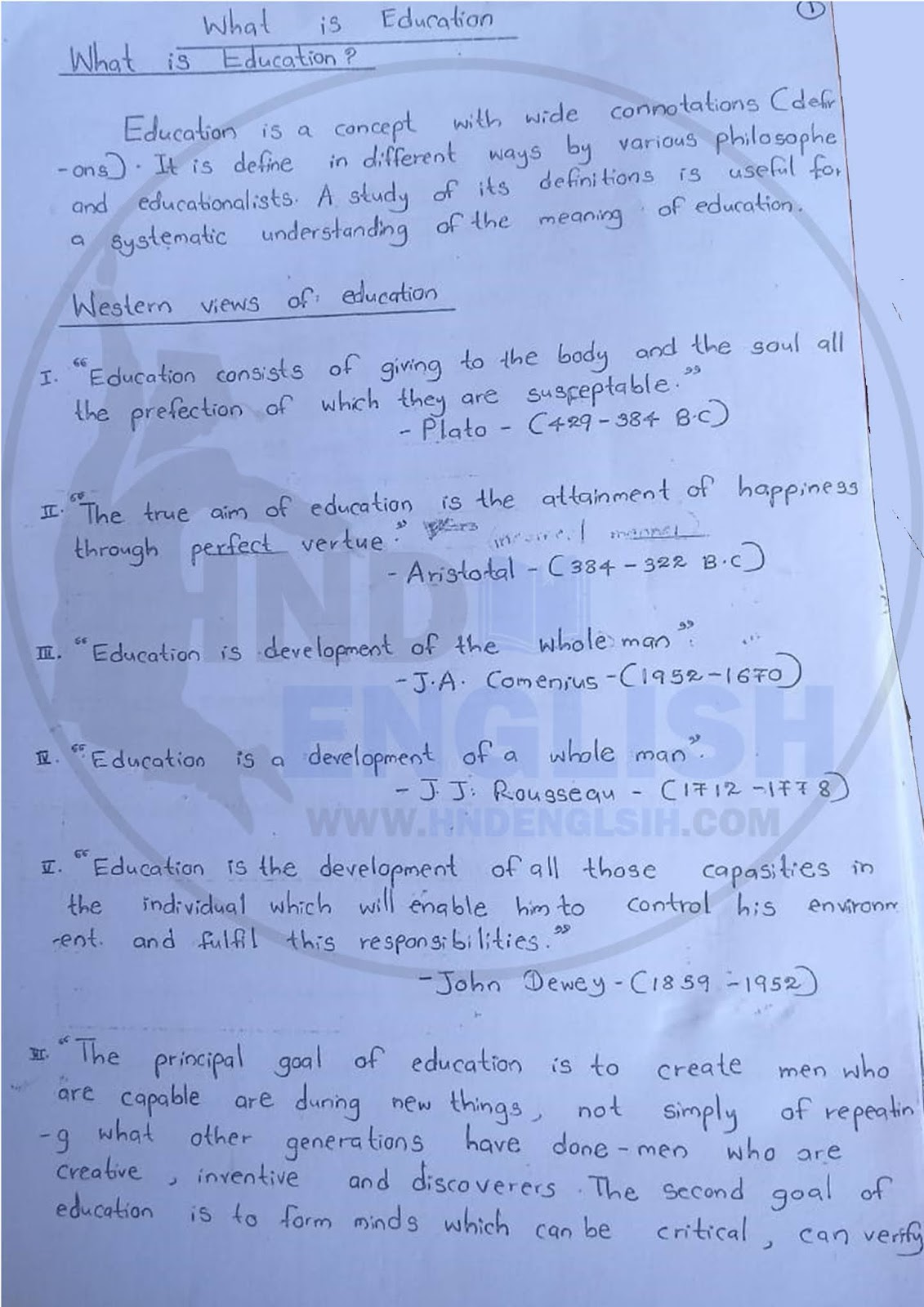 Full Notes | Principles Of Education | 2nd Yr - 2nd Sem