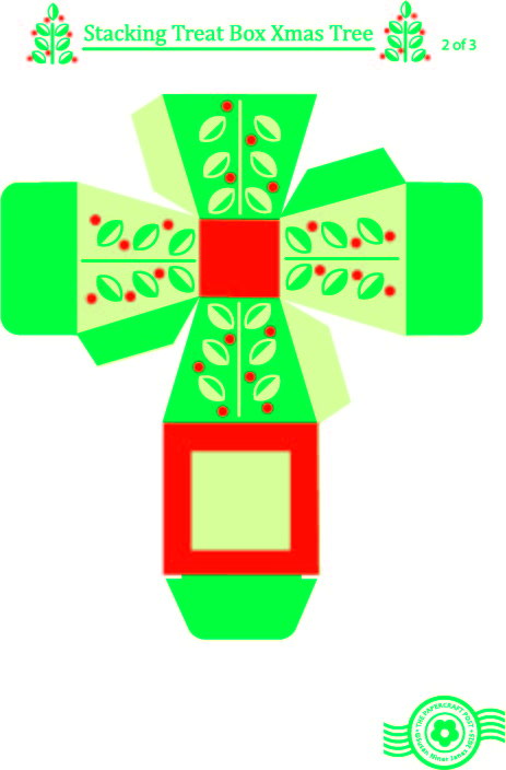 The Papercraft Post: Three-Tiered Xmas Tree Treat Box
