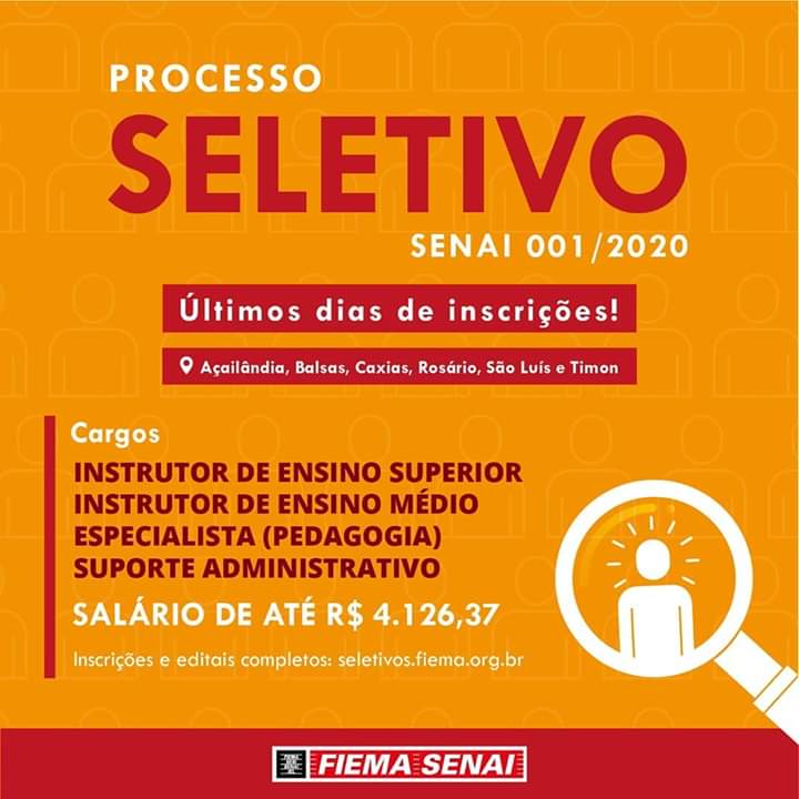 Blog do Carlos Martins: SENAI-MA abre processo seletivo para diversos ...