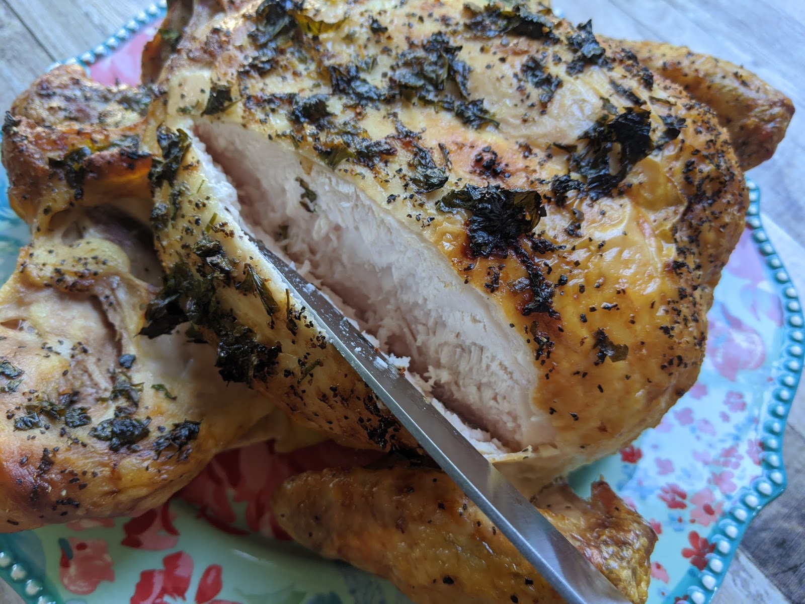 Garlic Herb Butter Roast Chicken for #OurFamilyTable