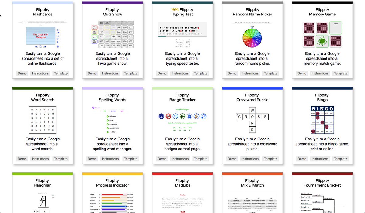 Flippity: piattaforma per attività interattive - giochi, quizzes, utility