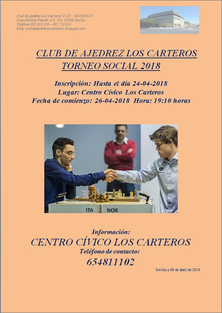 Club de Ajedrez Los Carteros: Torneo Social Los Carteros 2018 Club de Ajedrez Los Carteros: Torneo Social Los Carteros 2018
