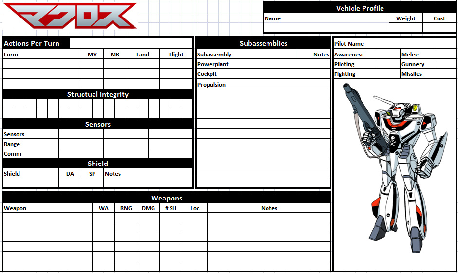 Dice in the Corner: Macross-Robotech Update: Game Systems and Vehicle ...